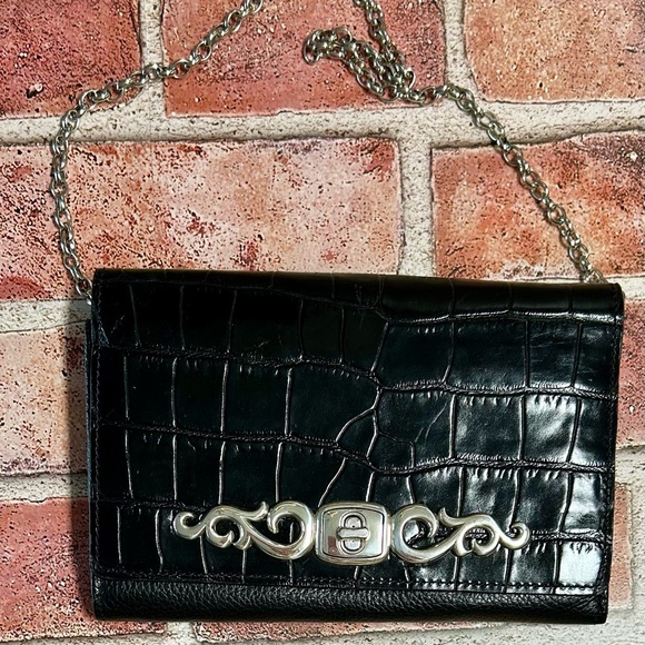 Bags | Brighton Leather Silver Turkey Wallet Clutch Designer Elegant ...